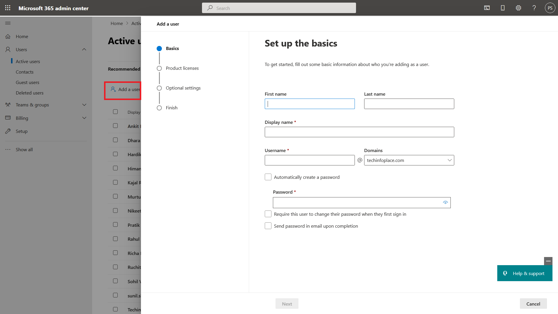 Create onmicrosoft.com Global Admin – helpdesklive